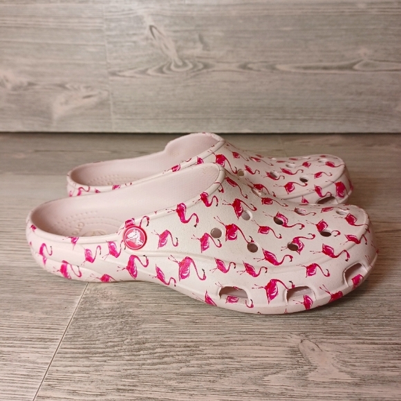 CROCS | Shoes | Crocs Pink Flamingo Slip On Comfort Shoes Size 8 Womens ...